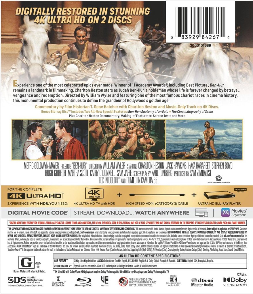 Better than Streaming: Ben-Hur (1959) 4K Blu-Ray Set For February 17 ...